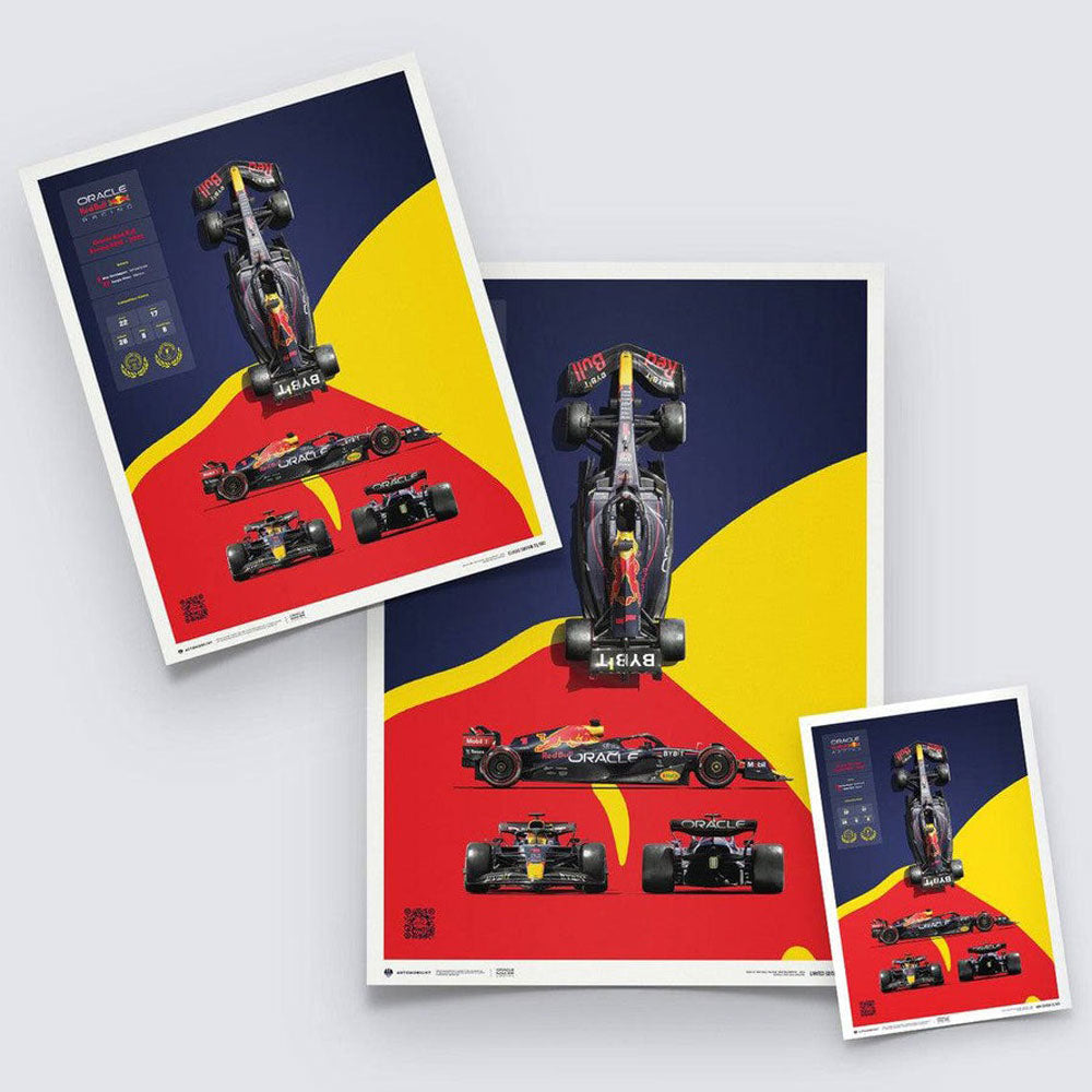 Automobilist Oracle Red Bull Racing RB18 Blueprint 2022 Print Poster ...
